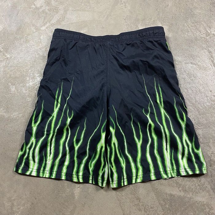 Nike Y2K VTG NIKE FLAMES Swim Trunks Board Shorts M Neon Green ...