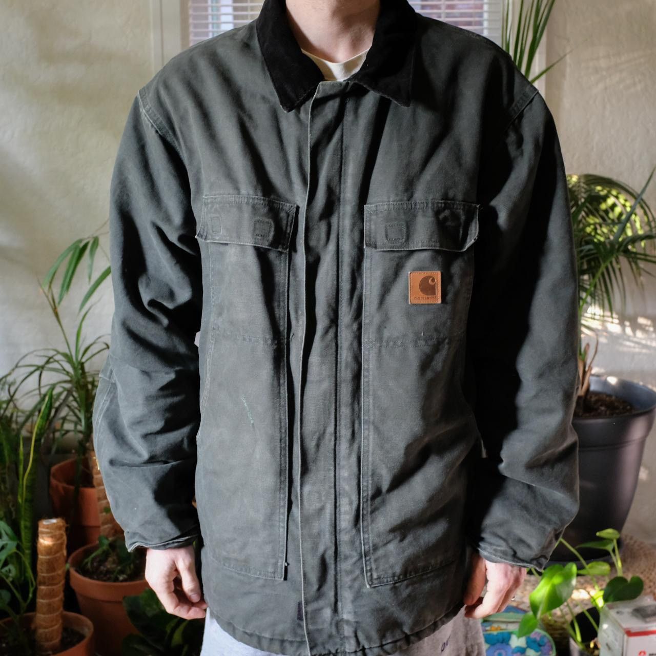 Carhartt Carhartt Zip Up Work Chore Jacket in Oil Moss Green | Grailed