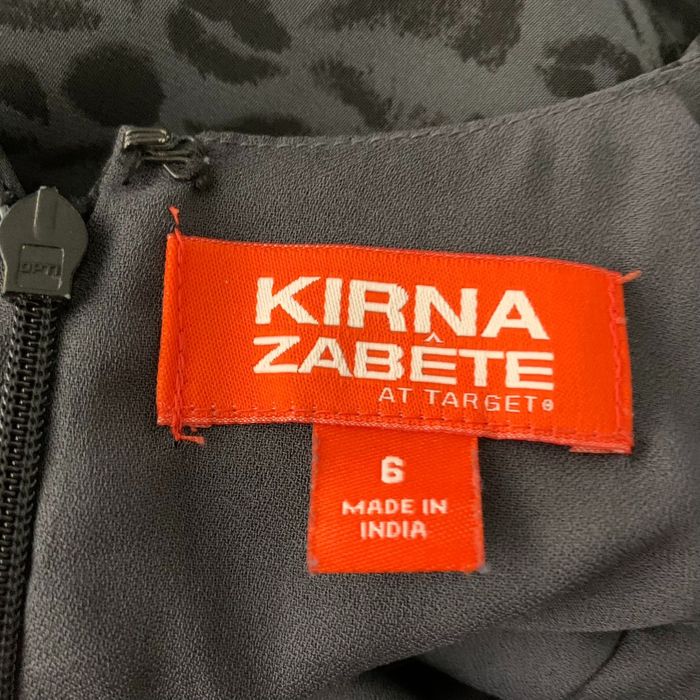 KIRNA ZABETE Kirna Zabete for Target Faux Wrap Dress 6 Grey Leopard ...