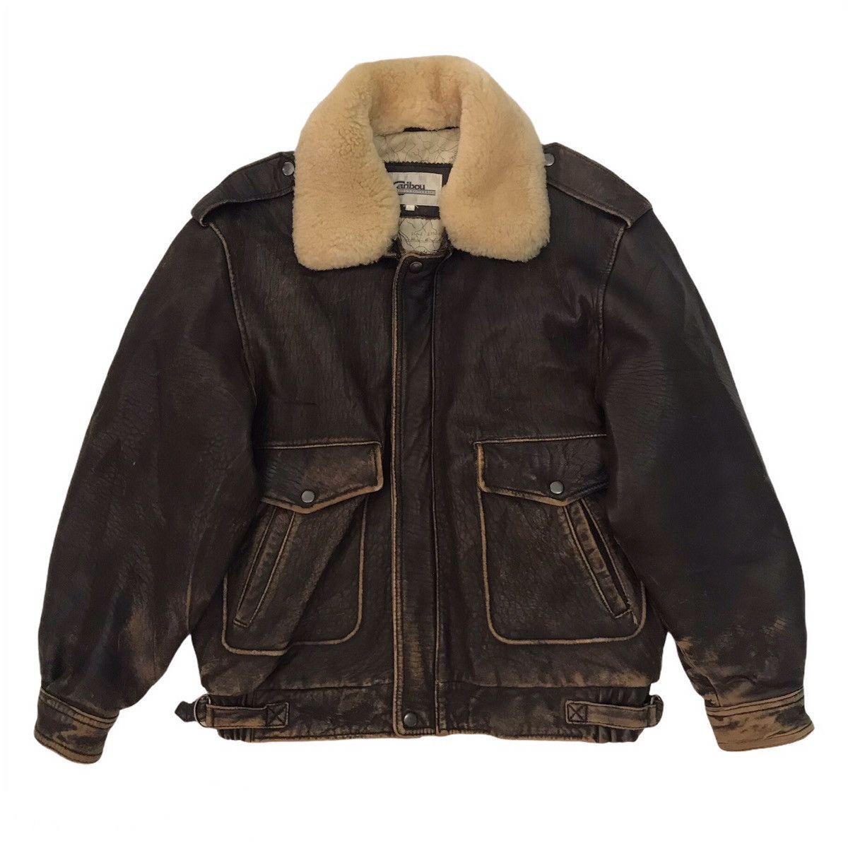 Leather Caribou Mountaineering Sherpa Leather Jacket Map Inside | Grailed