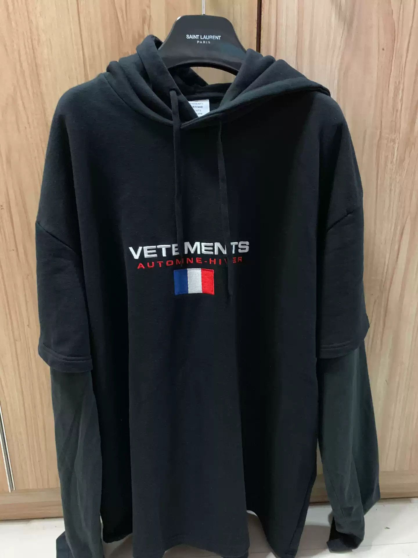 Vetements Vetements VTM France Flag Black Hoodie | Grailed