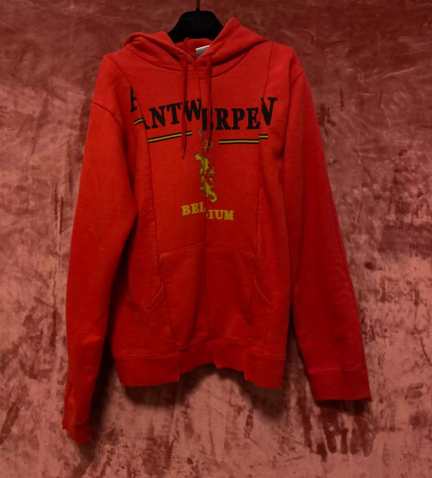 Vetements Vetements VTM Red+Print Rouge+Imprime Asymmetrical Hoodie ...
