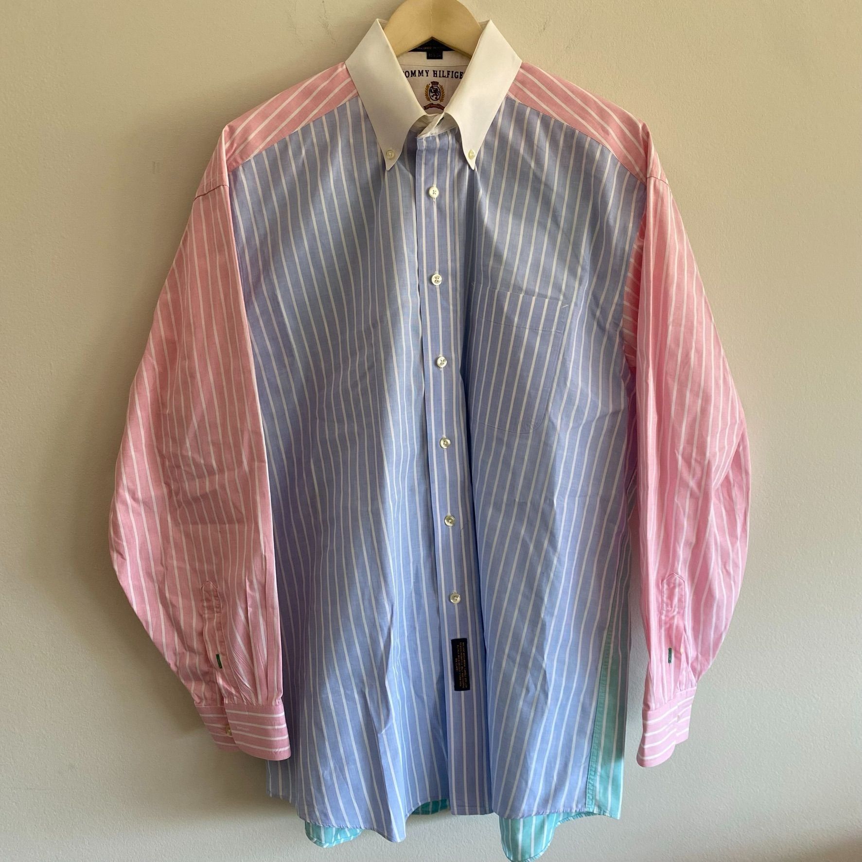 Vintage Tommy Hilfiger Pastel Stripe Preppy Button Up Shirt | Grailed