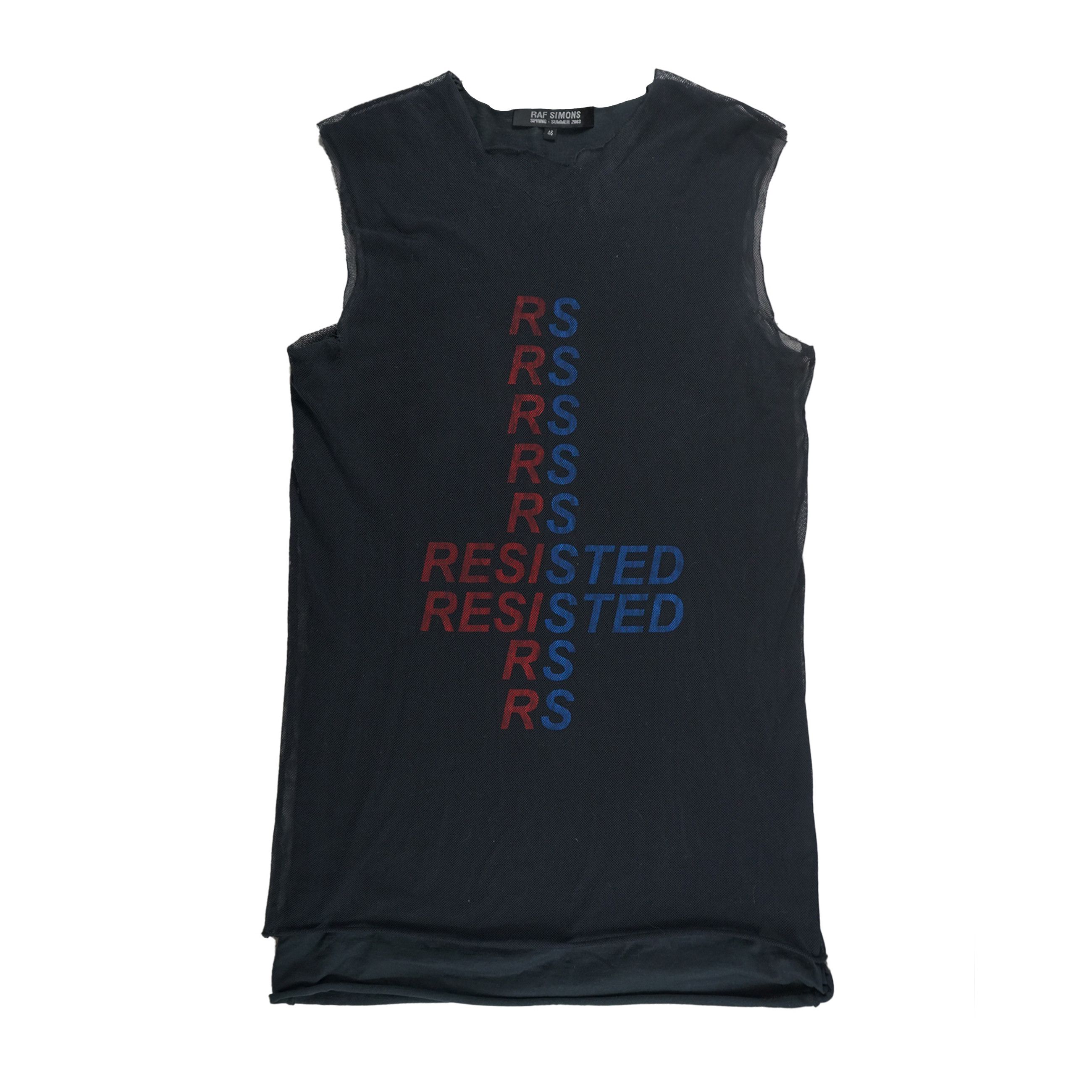 Raf Simons SS03 "Resisted" Double Layered Mesh Tank Top | Grailed