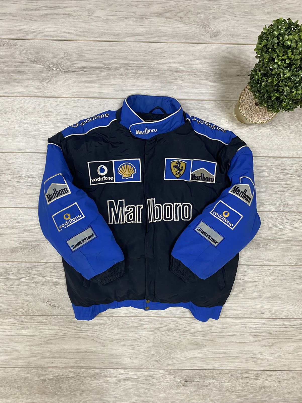Vintage Marlboro x Ferrari F1 vintage bomber racing jacket big logo ...