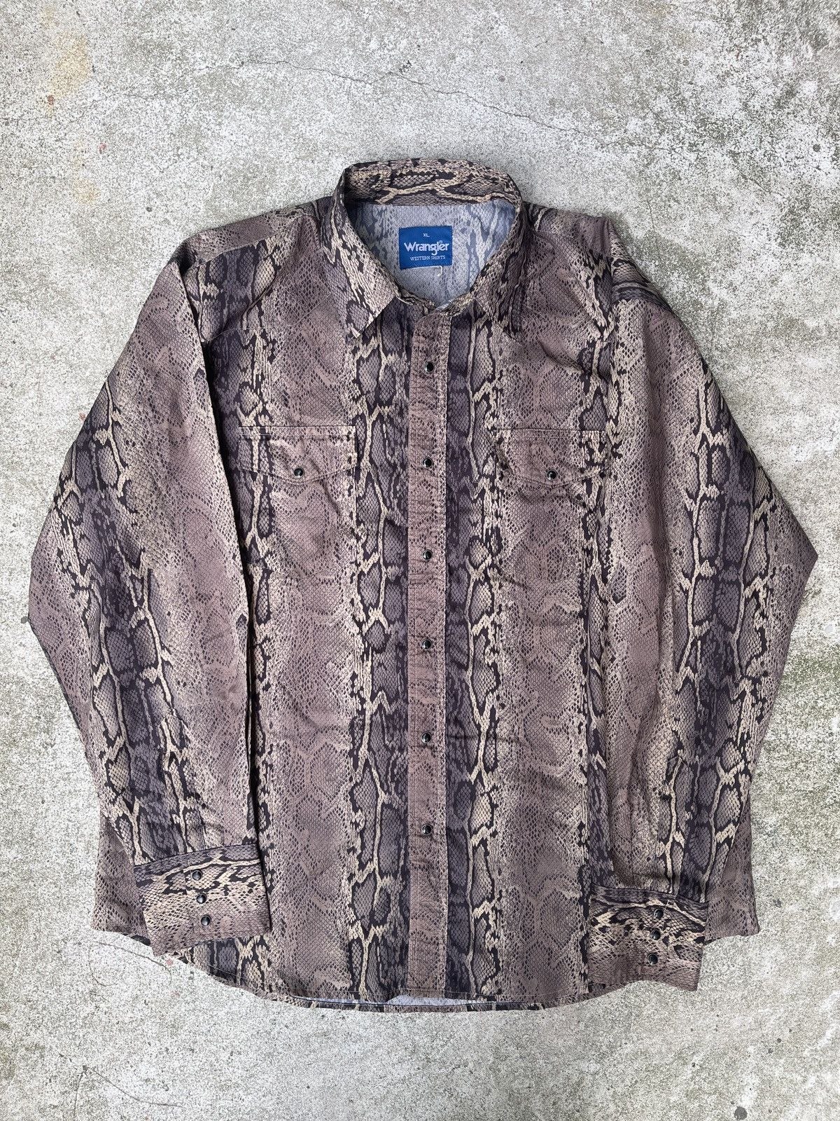 Vintage VINTAGE WRANGLER SNAKESKIN PRINT WESTERN SHIRT | Grailed