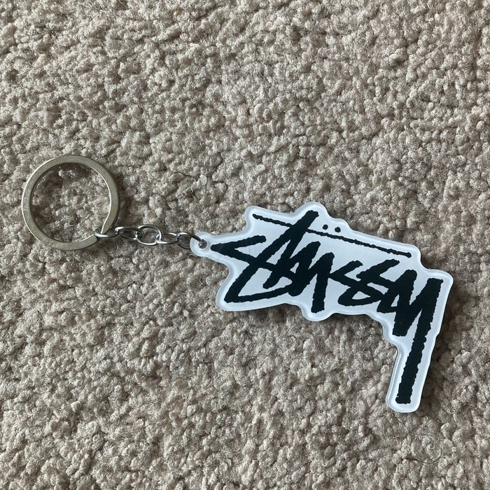 Stussy Stussy Black Stock Logo Keychain | Grailed