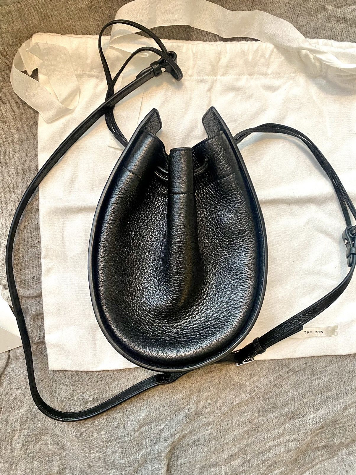 The Row The row Drawstring Pouch in black deer Leather | Grailed