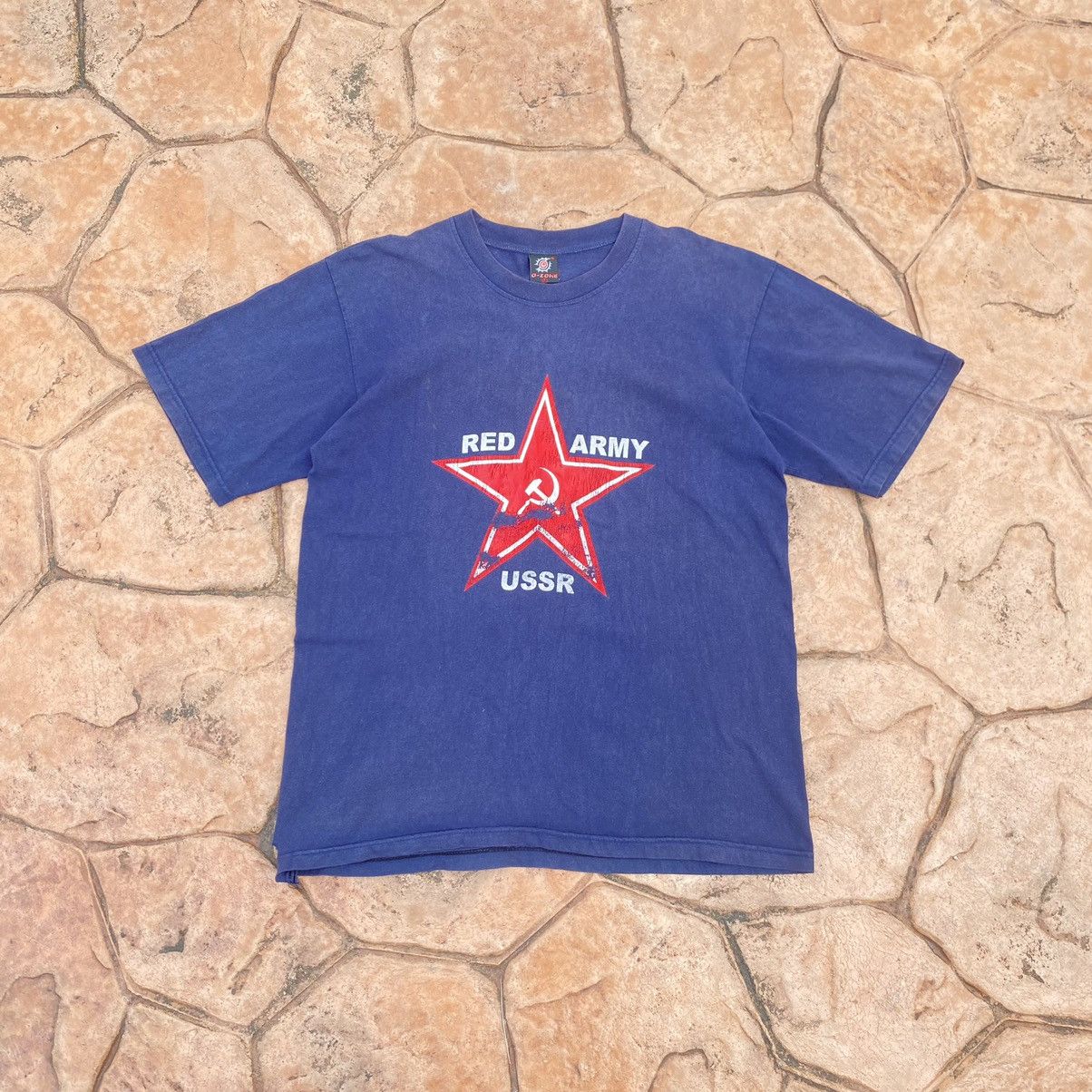 Military × Vintage Thrashed Faded Vintage Y2K RED ARMY USSR CCCP TEE ...