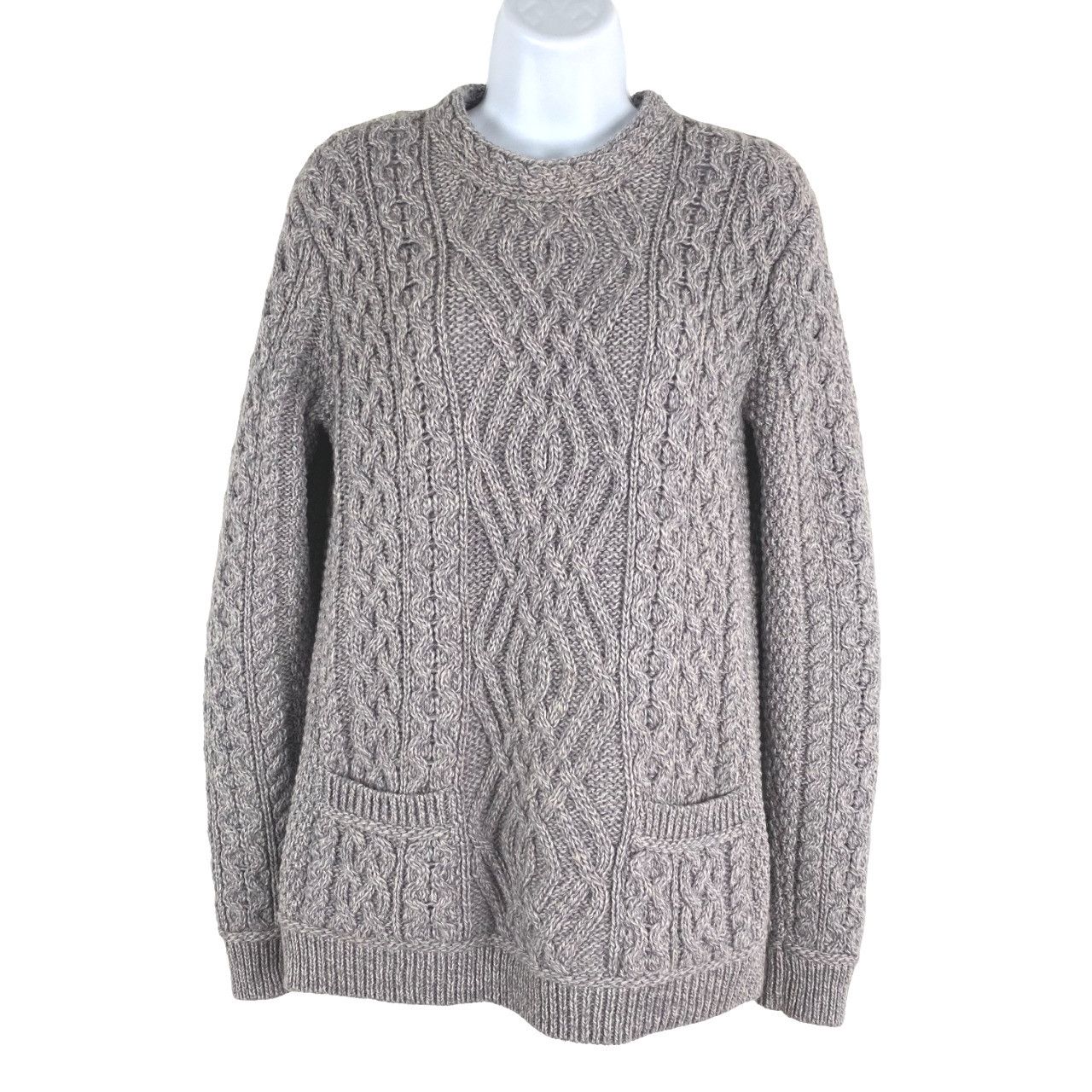 Vintage Inis Crafts Fisherman Sweater Merino Wool Cable Knit Ireland ...