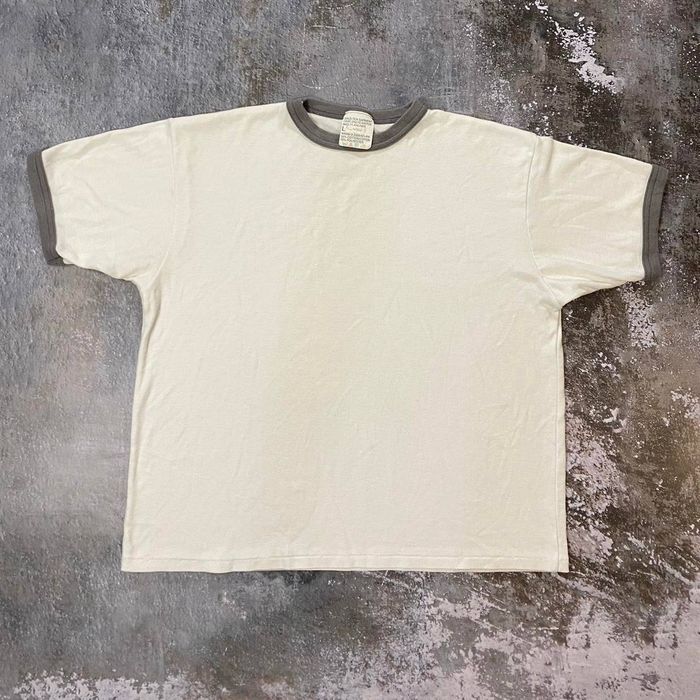 Vintage 70s White & Grey Military Blank Ringer T Shirt! Gold Tex | Grailed