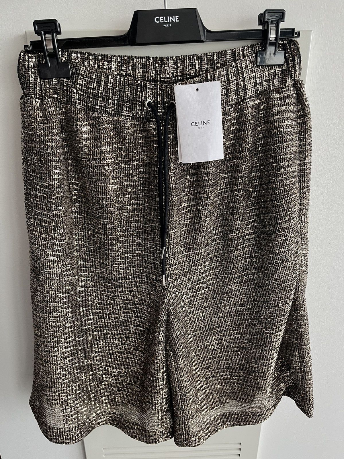 Celine × Hedi Slimane Brand New Celine Super Runway Glitter Shorts ...