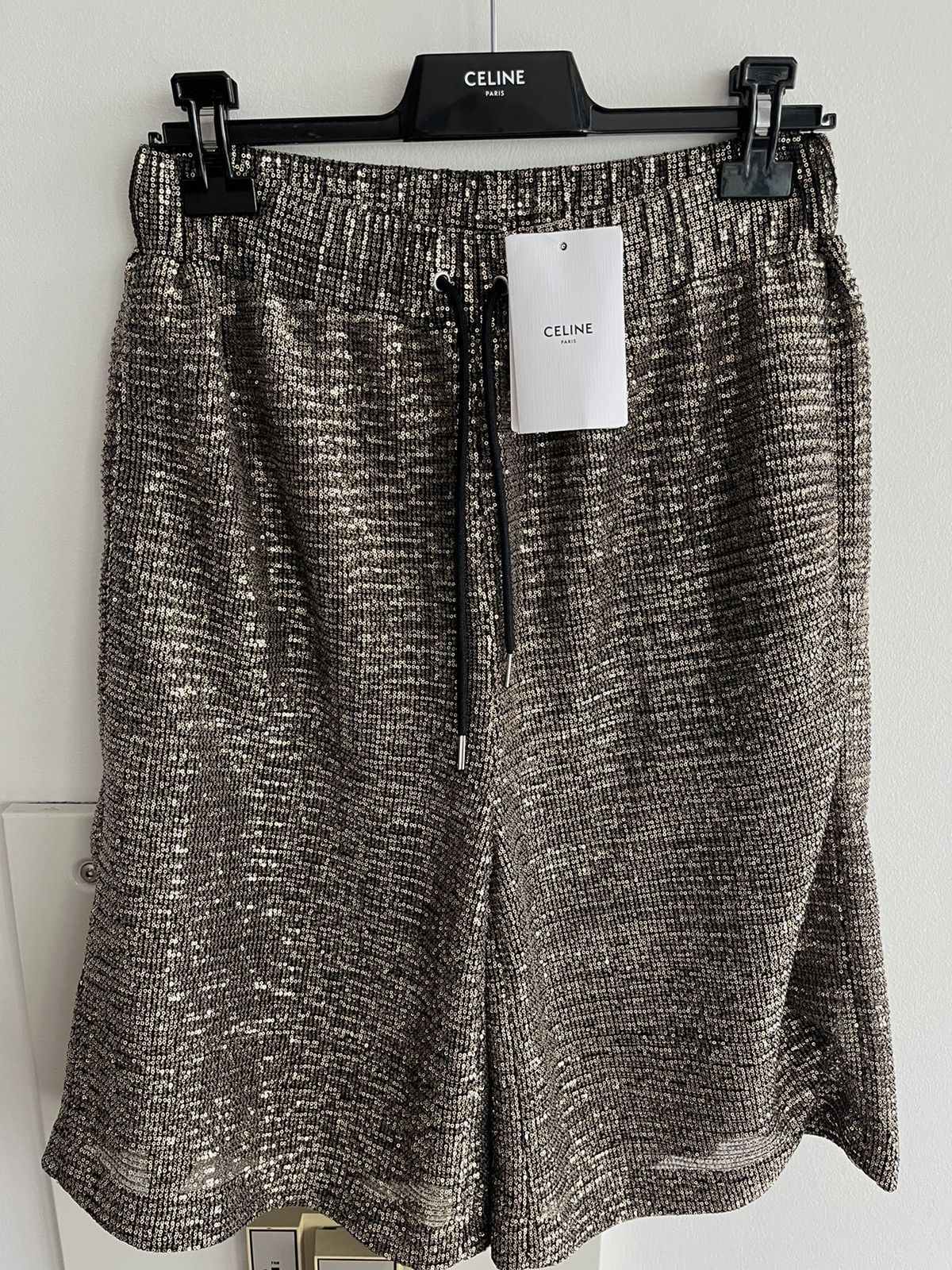 Celine × Hedi Slimane Brand New Celine Super Runway Glitter Shorts ...