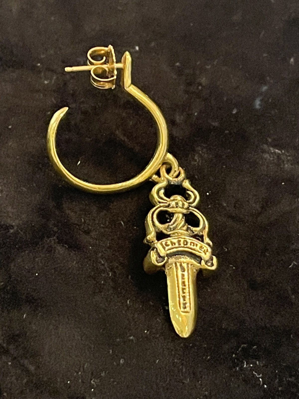 Chrome Hearts Chrome Hearts XL 22K SOLID GOLD DAGGER EARRING | Grailed