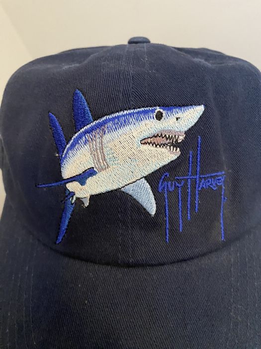 Vintage Vintage 90’s Guy Harvey Shark Long Brim Strapback Hat Cap | Grailed