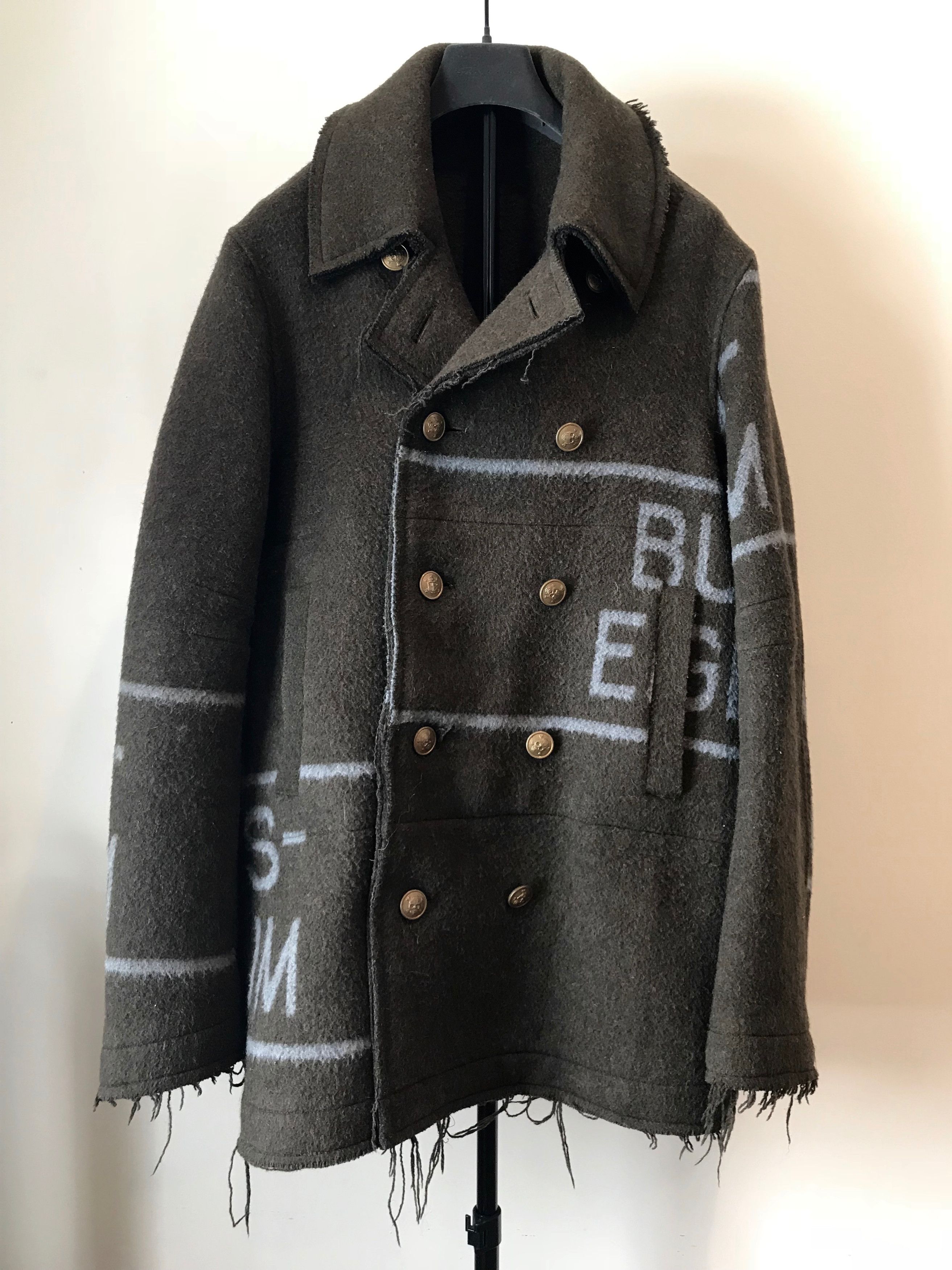 Mastermind Japan Felted Wool Military Peacoat | Grailed