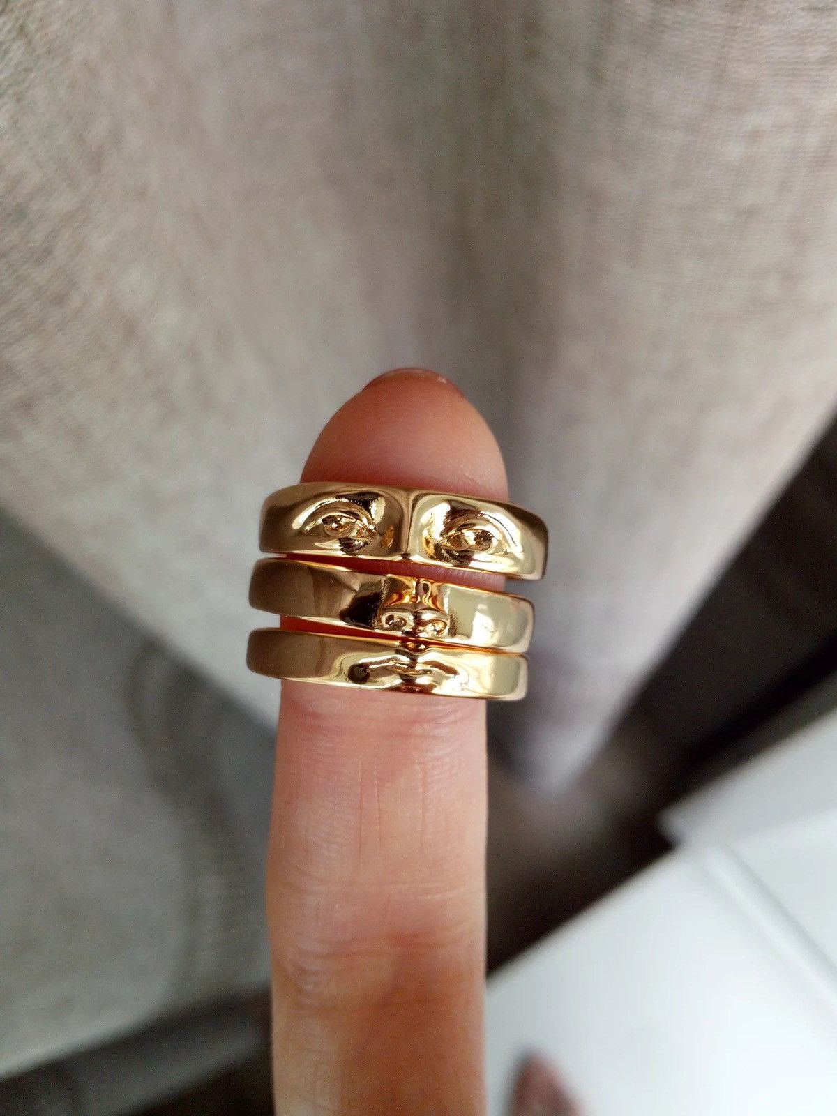 Custom Vintage Face Three Stack Finger Ring Set | Grailed