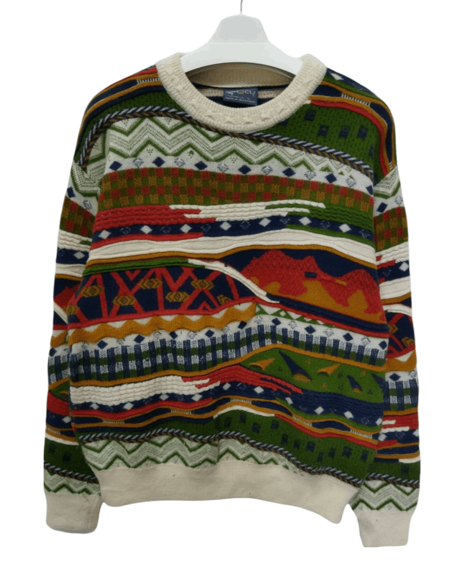 Vintage Rare 🔥Vintage Geccu Like Coogi Style Wool Knitwear | Grailed