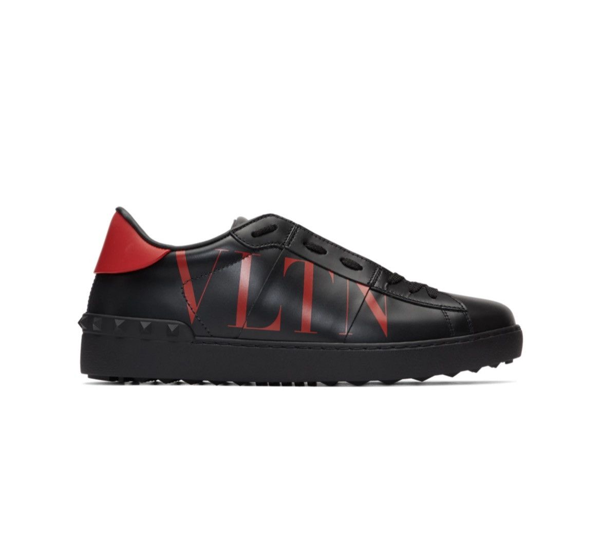 Valentino Black & Red Valentino Garavani VLTN Open Sneakers | Grailed