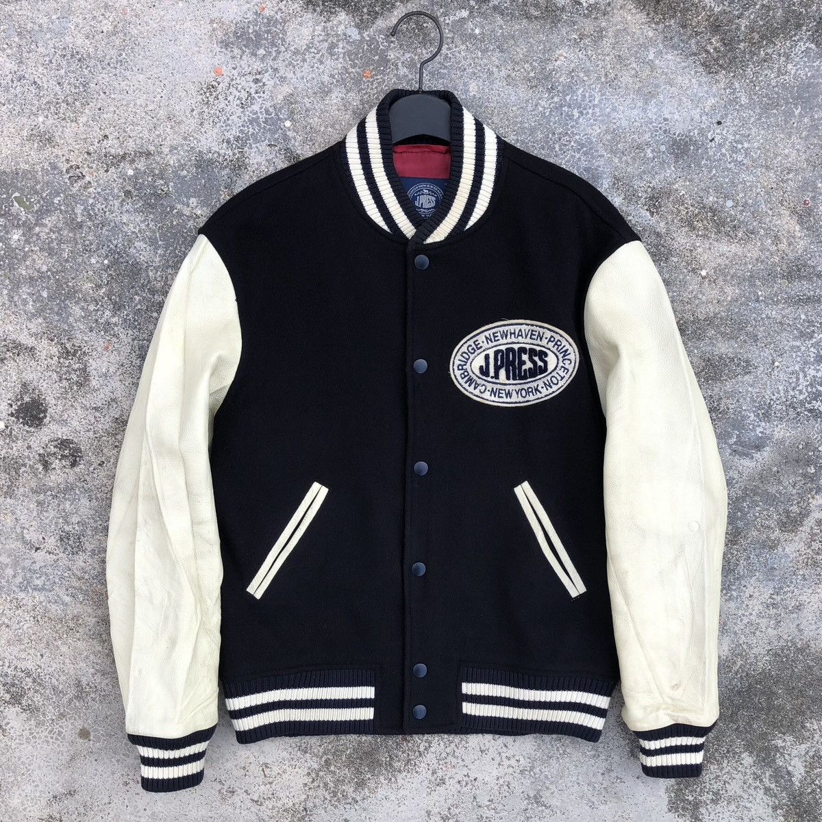 Varsity Jacket × Vintage Vintage J.PRESS Wool Cow Leather Varsity ...