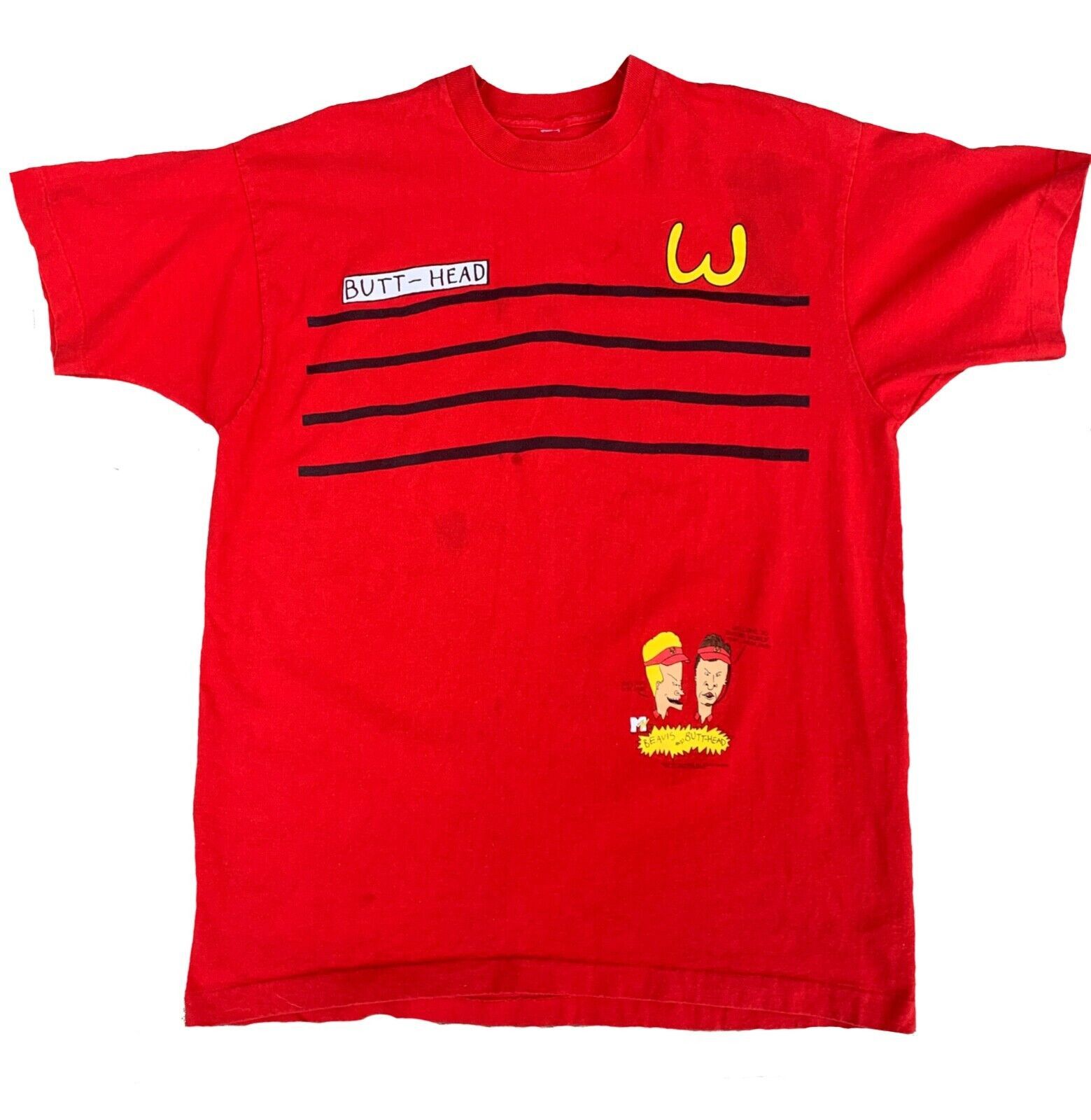 Vintage VTG Beavis and Butt-Head MTV Burger World Uniform T Shirt | Grailed