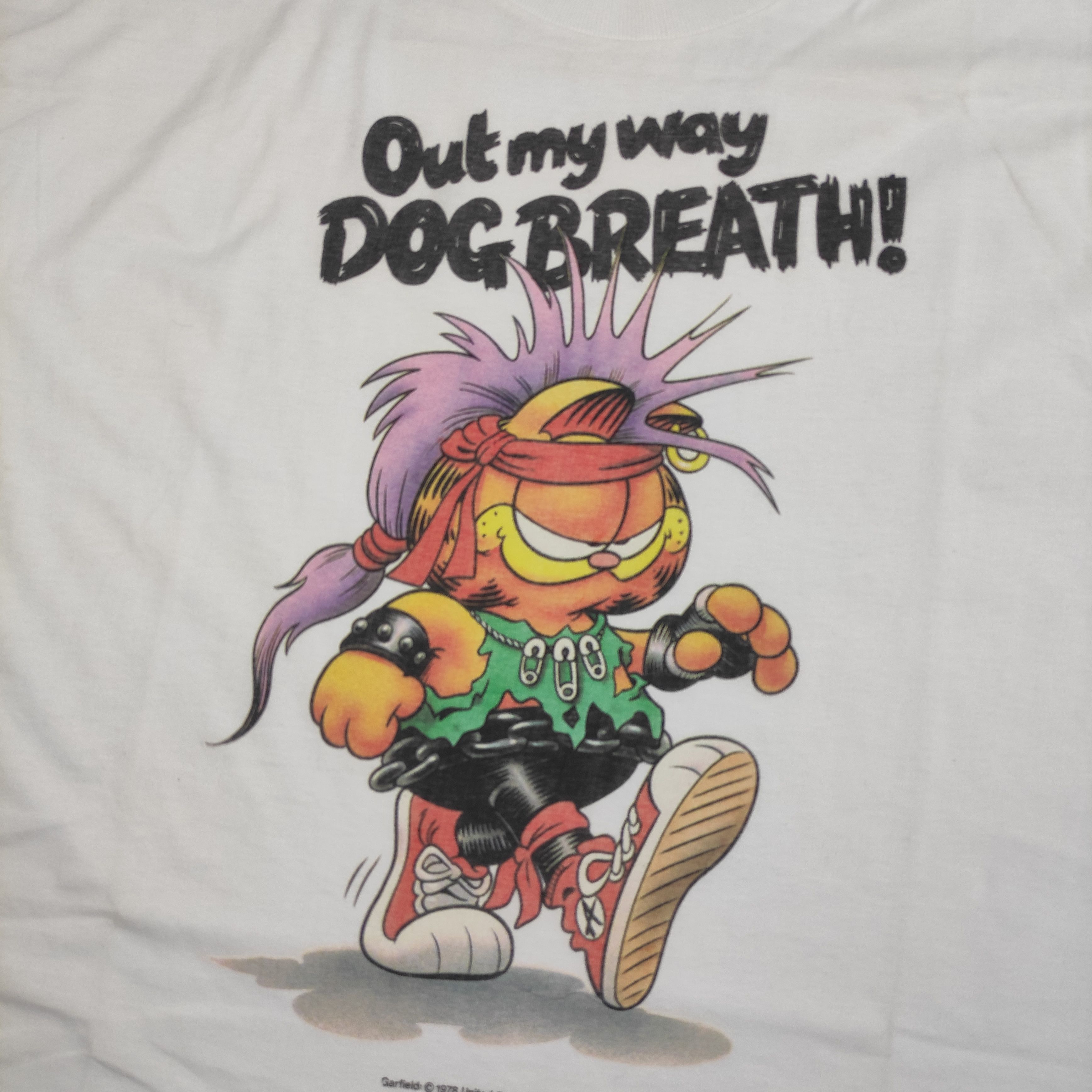 Garfield × Movie × Vintage GARFIELD PUNK 90s Vintage Graphic Licensed T ...