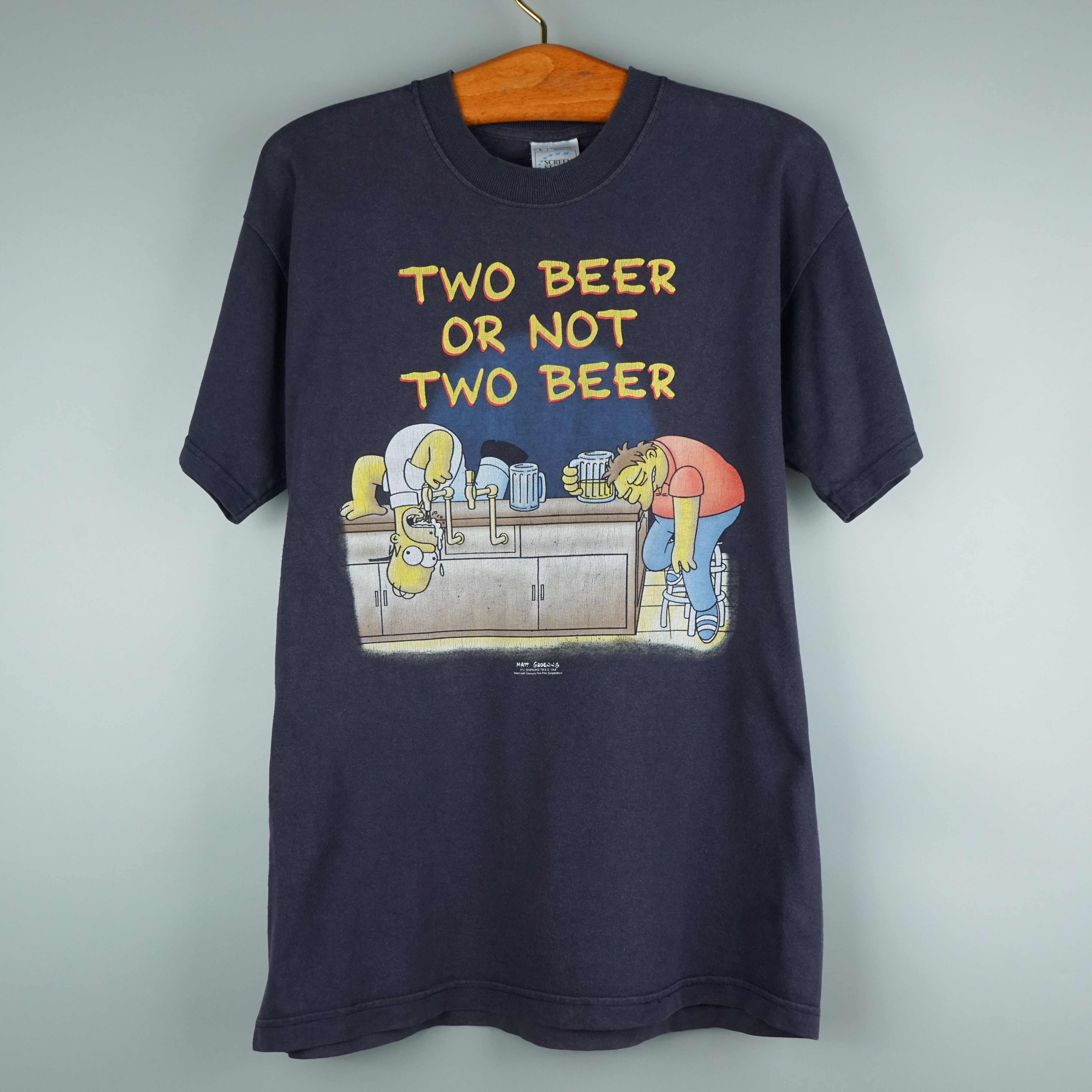 Vintage 1998 Two Beer or not two beer Homer & Barney t-shirt | Grailed