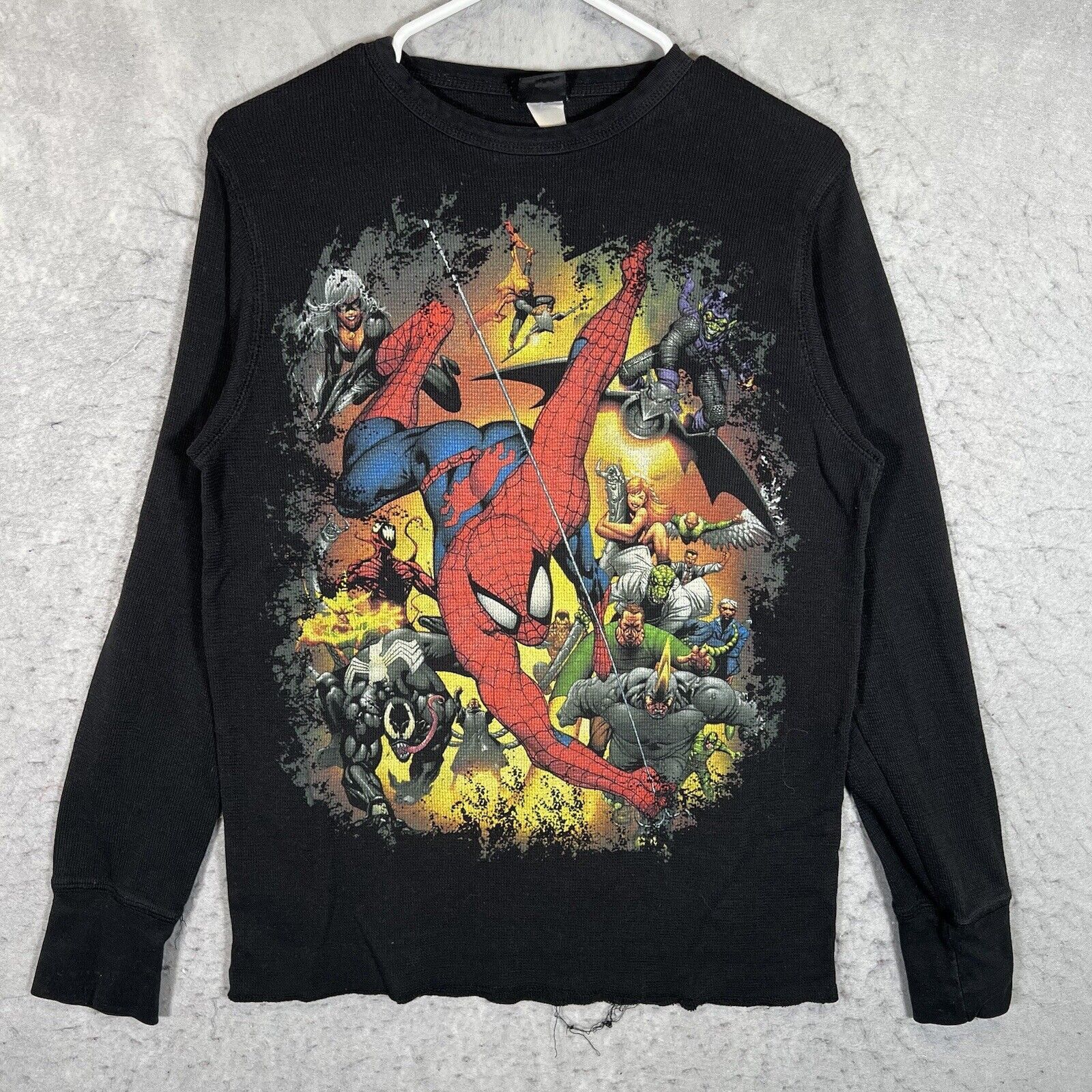 Vintage A1 Vintage Marvel Mad Engine Spiderman Venom Thermal T Shirt ... Vintage A1 Vintage Marvel Mad Engine Spiderman Venom Thermal T Shirt ...