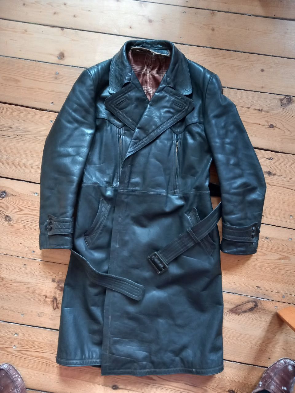 Hugo Boss Vintage 1940s Luftwaffe Officers Leather overcoat | Grailed