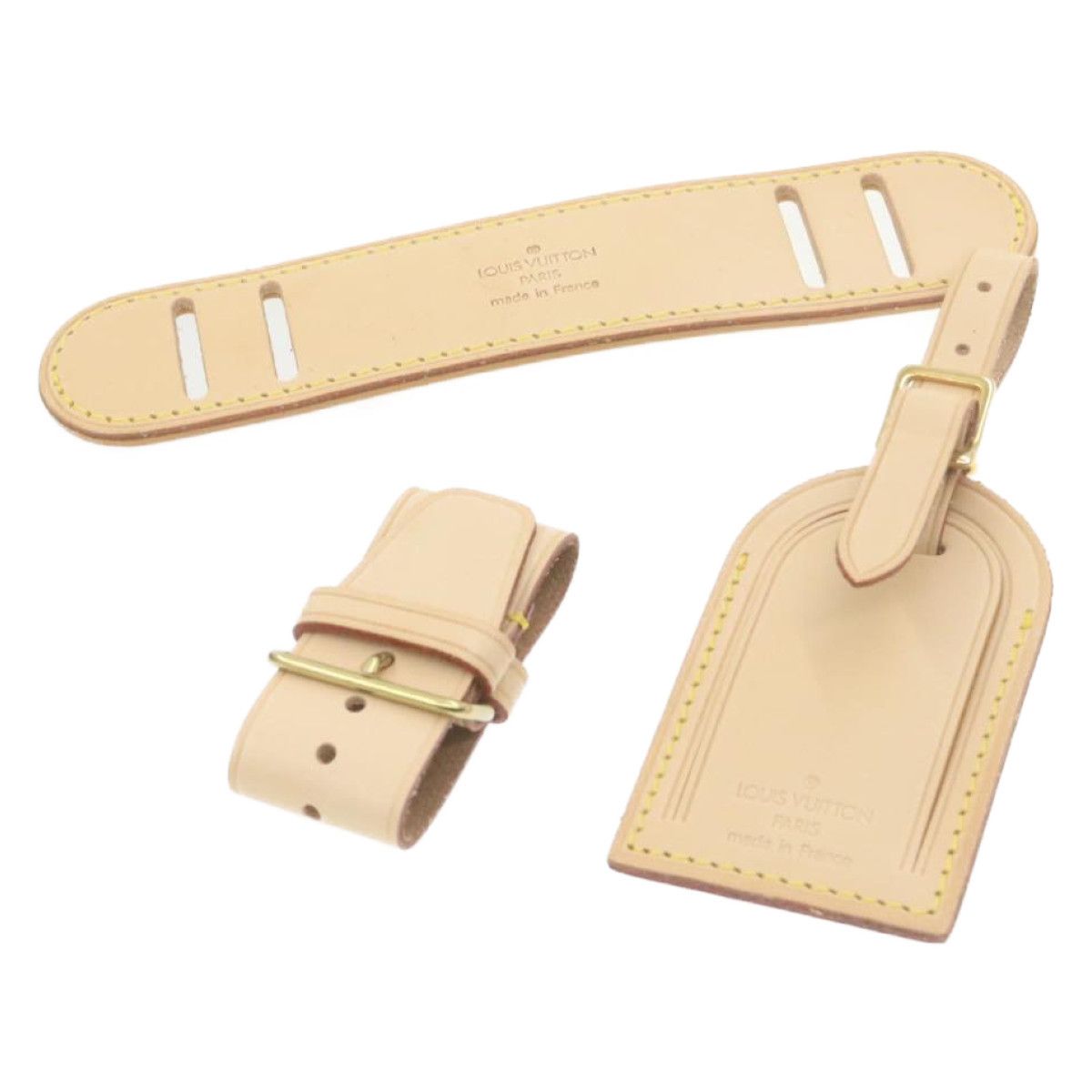 Louis Vuitton LOUIS VUITTON Shoulder pad Name Tag Powanie Leather set ...