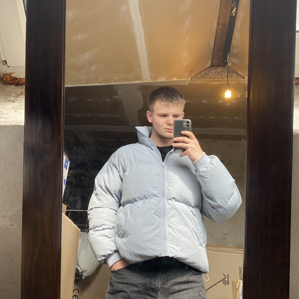 Japanese Brand RARE Asnofit Cold Laundry Boxy Cropped Puffer Winter ...