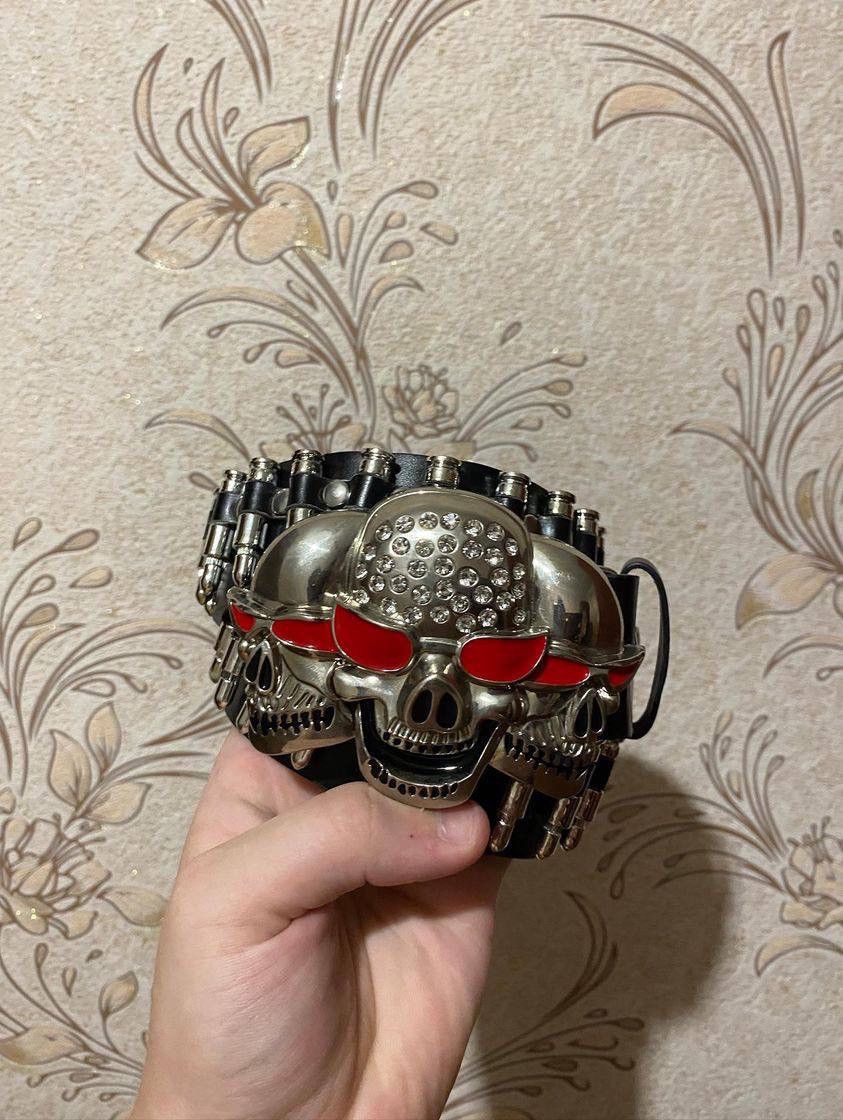 Streetwear Vintage Y2K Avante Garde Opium Drip Bullet 3 Skulls Belt ...