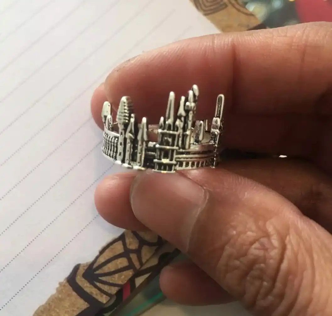 Chain × Jewelry × Streetwear City Castle Ring Modern Architecture Goth ...
