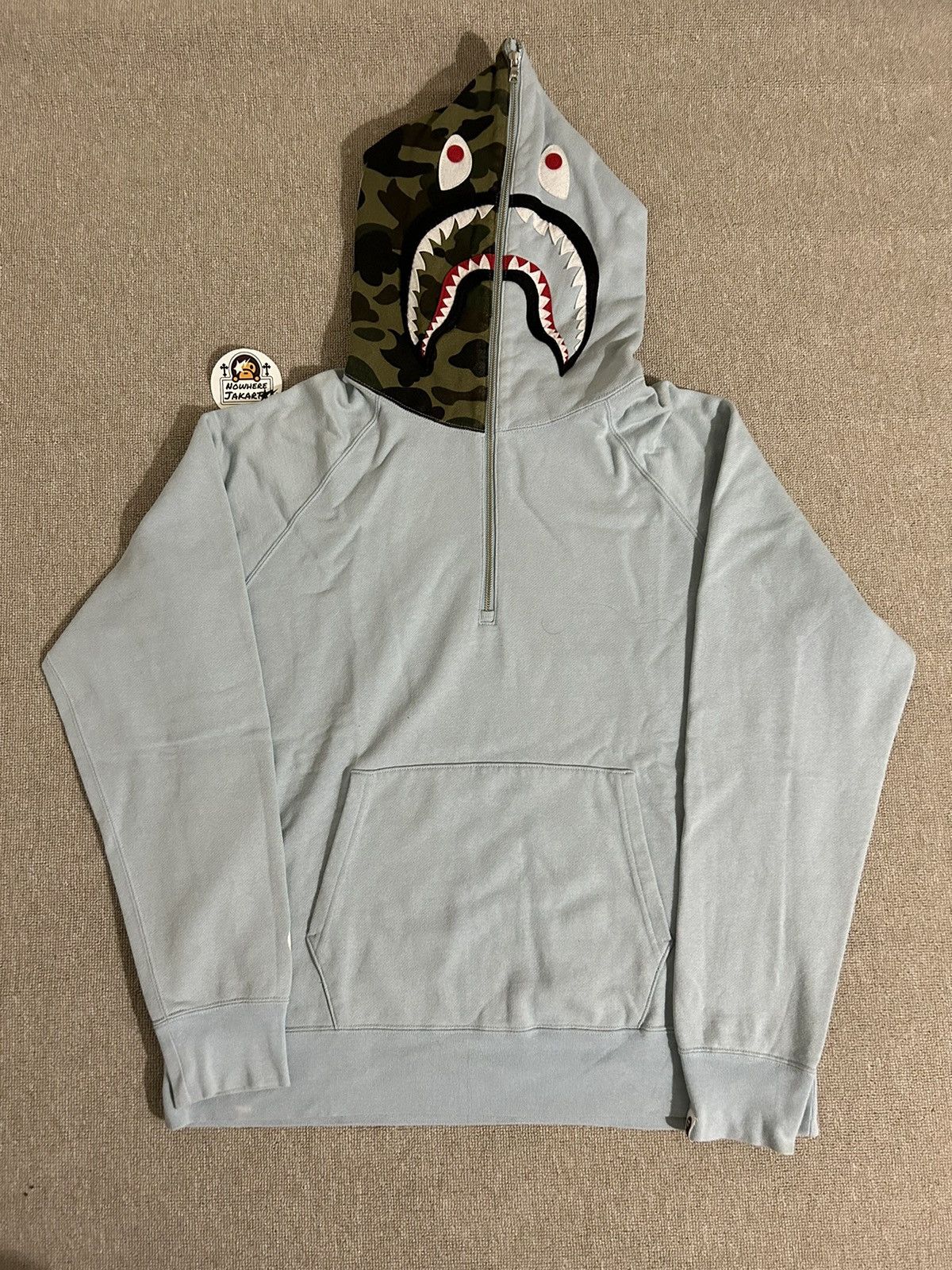 Bape 1st Camo Shark Half Zip Hoodie | Grailed