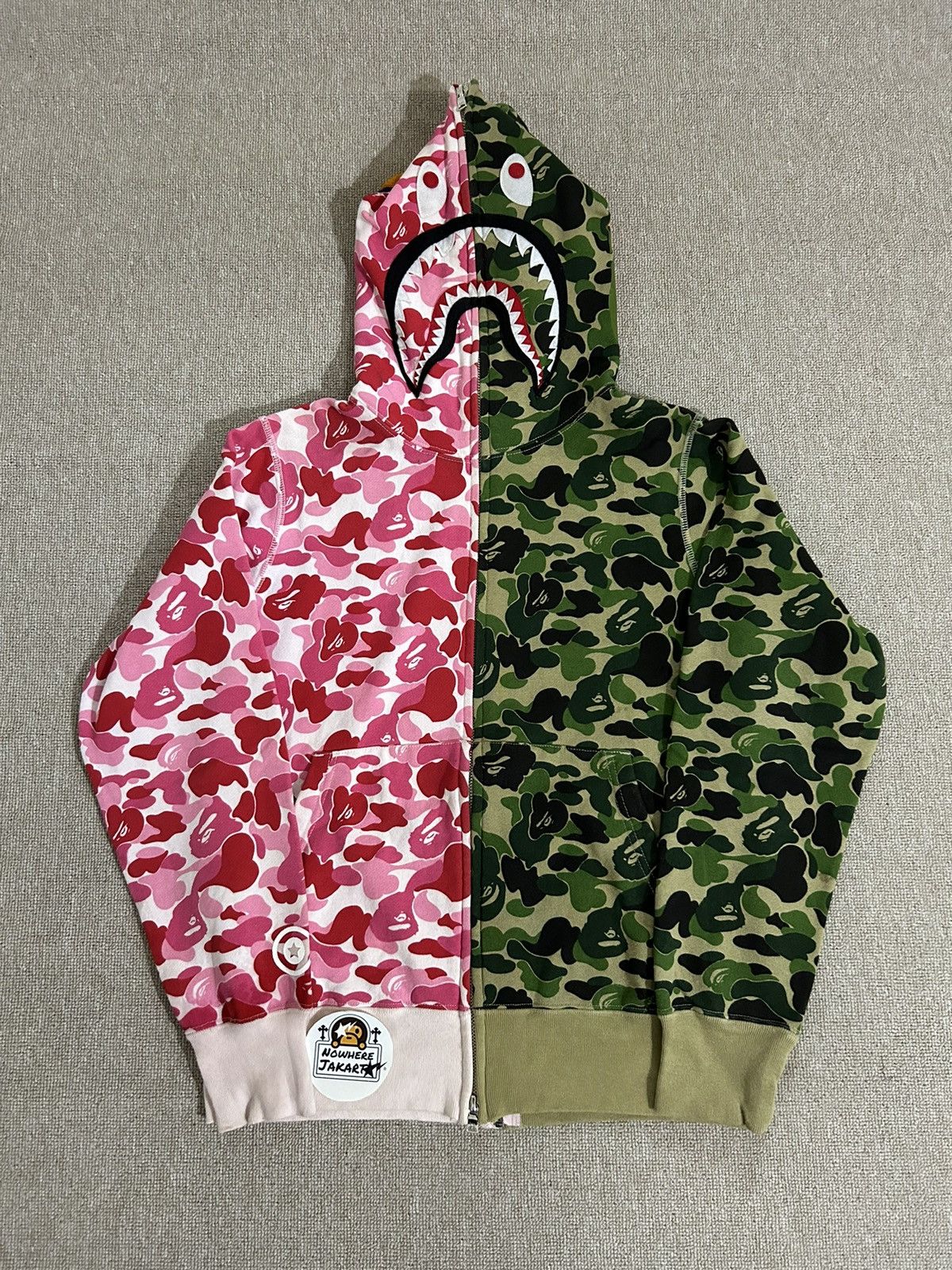 Bape ABC Camo Split Half Shark Full Zip Hoodie | Grailed