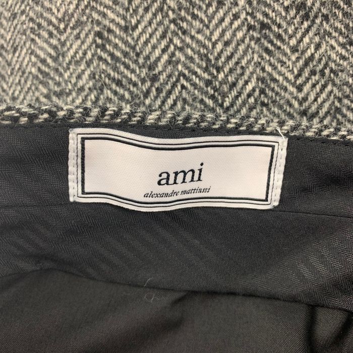 AMI Grey Black Herringbone Button Fly Dress Pants | Grailed
