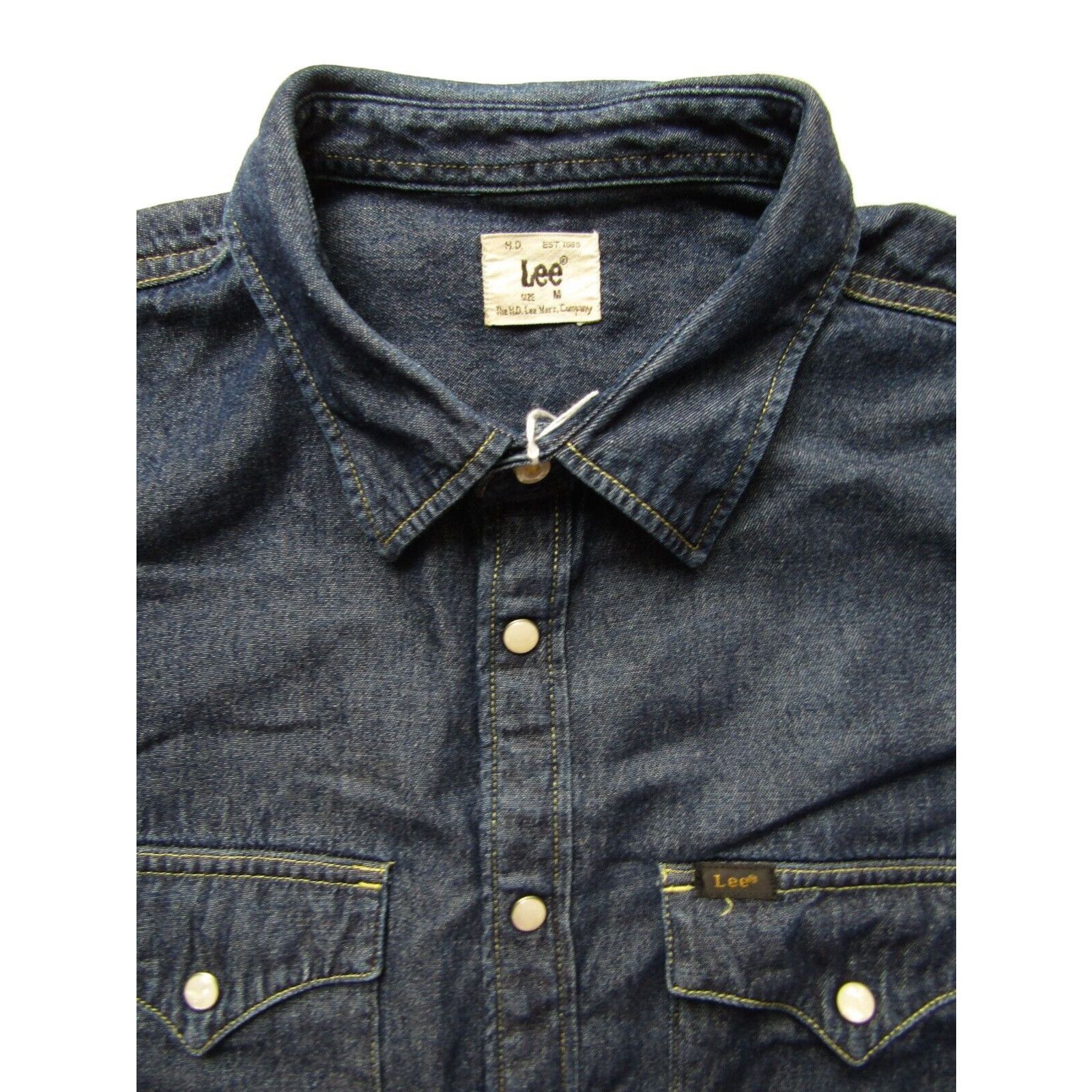 Lee Lee men's denim shirt medium dark blue cotton snaps LSHTA254 | Grailed