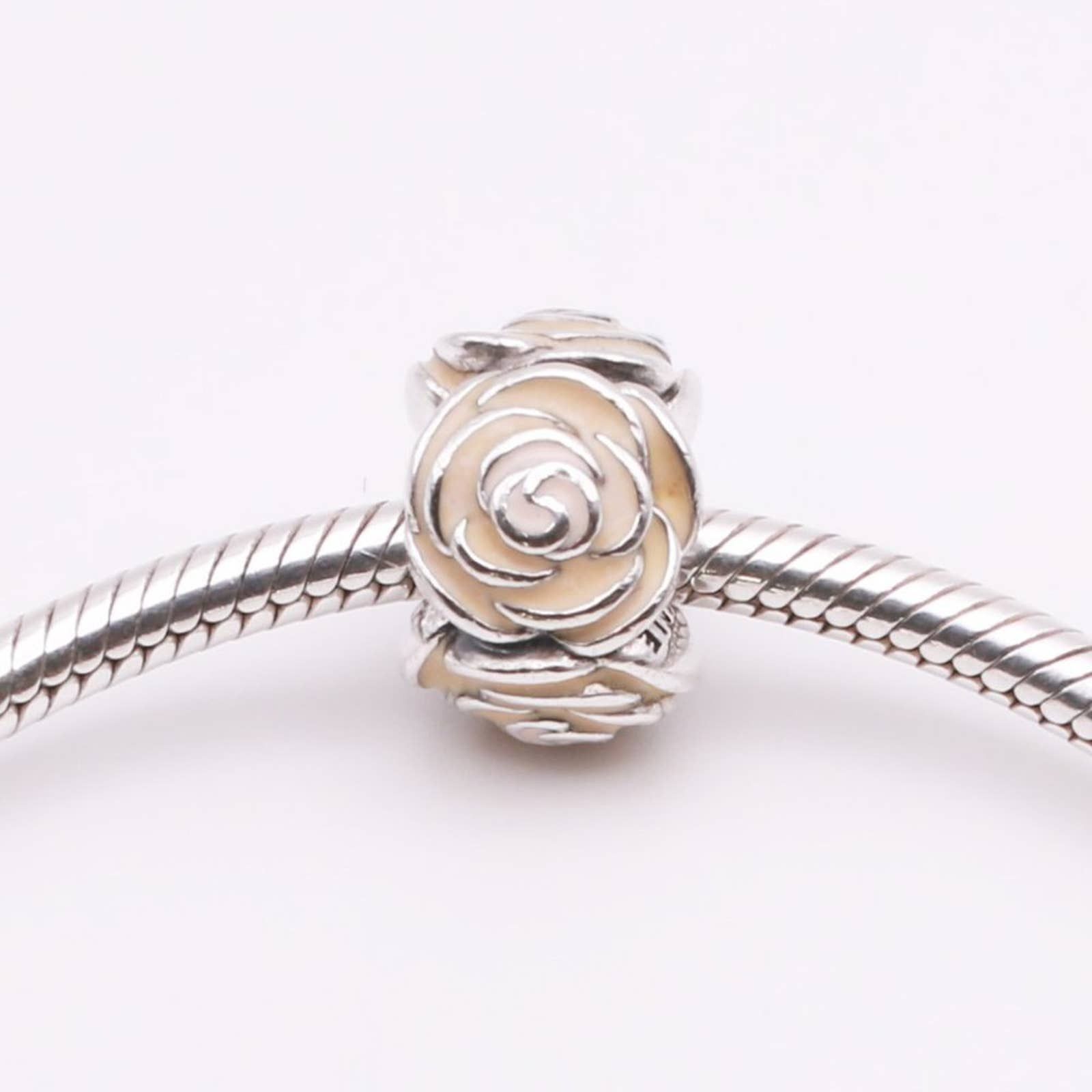 pandora Authentic PANDORA Rose Garden Charm with Pink Enamel | Grailed