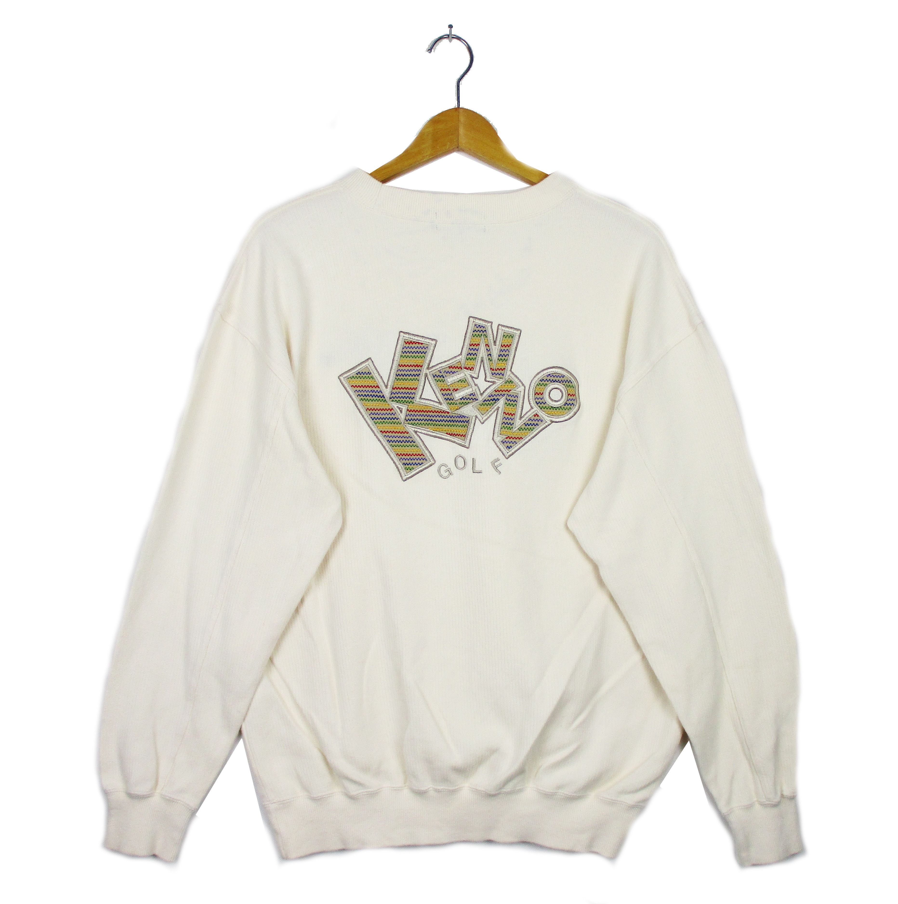 Vintage Rare KENZO Golf Embroidery Big Logo Sweatshirt Tops