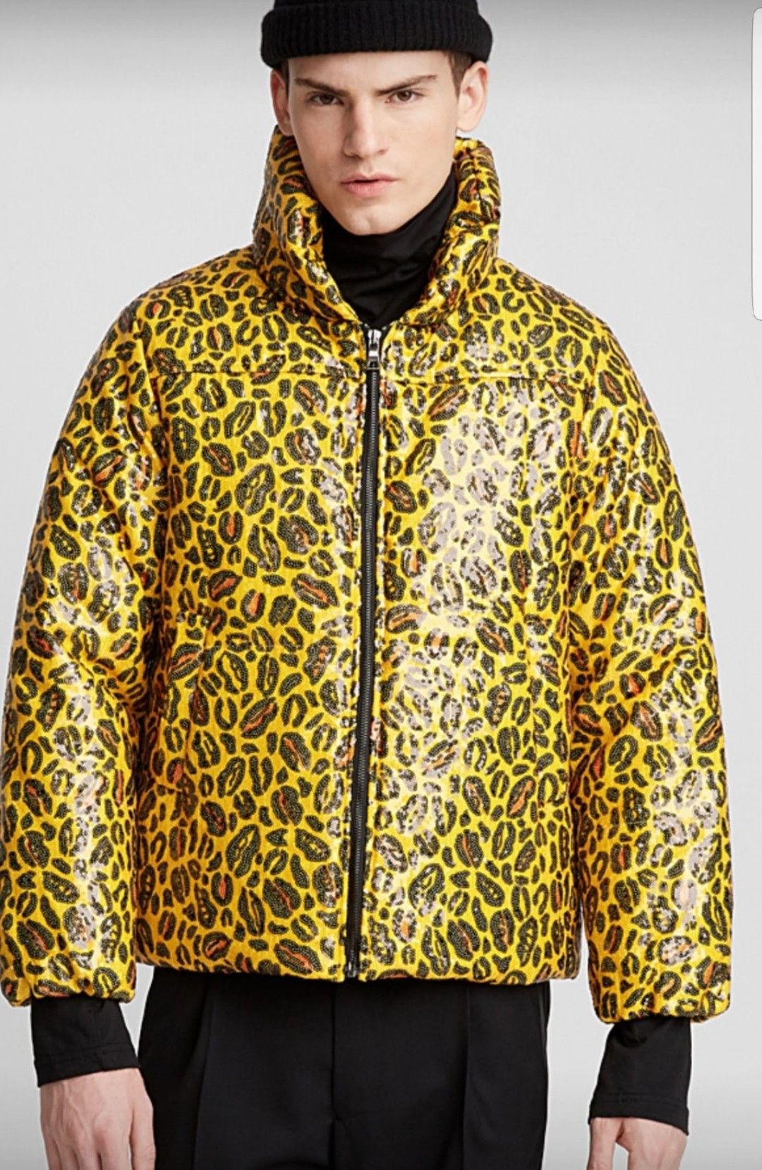 Designer CHARMS Sequin Leopard Print Puffer Jacket - UNISEX | Grailed