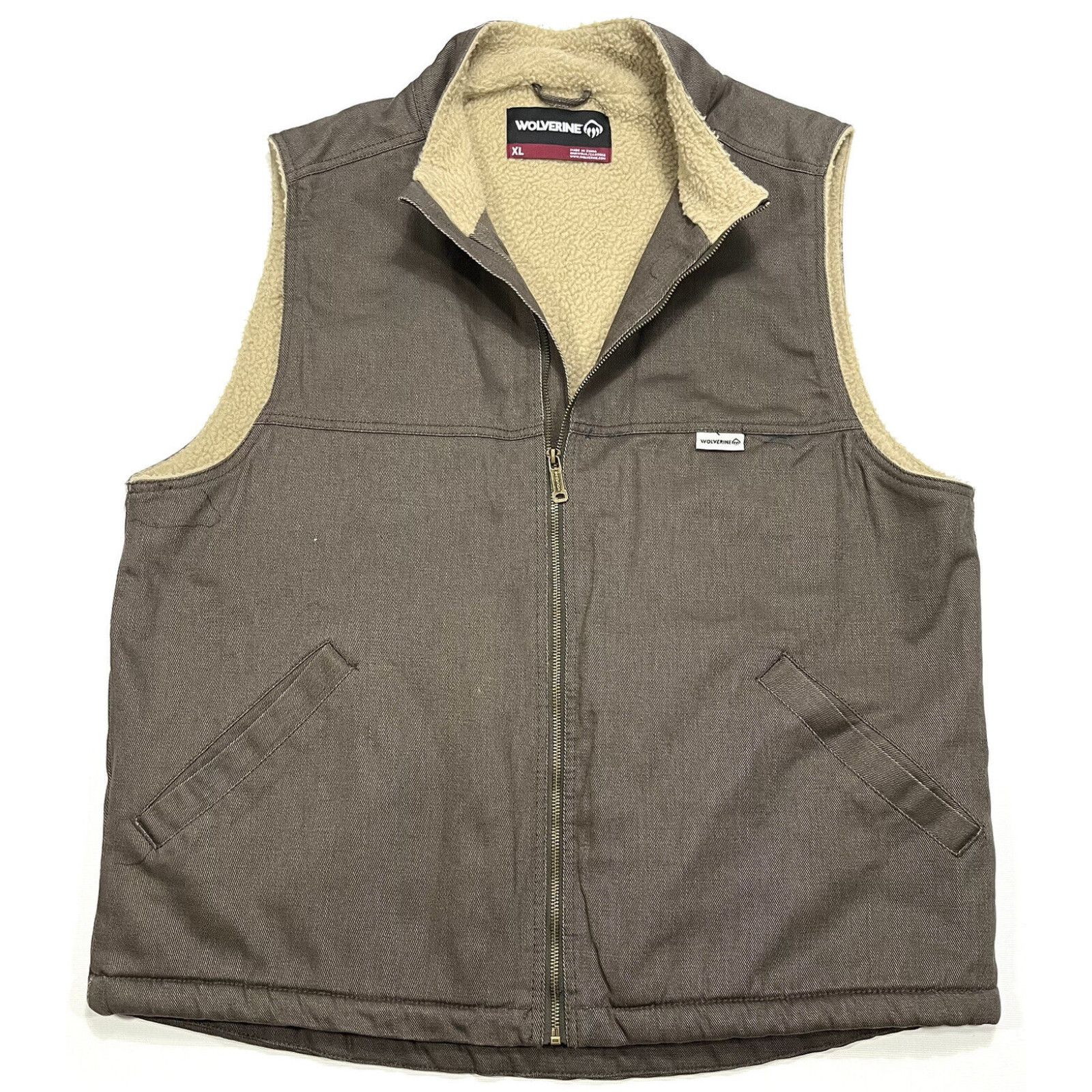 Vintage WOLVERINE Sherpa Lined Duck Canvas Vest Mens XL Work Ranch ...