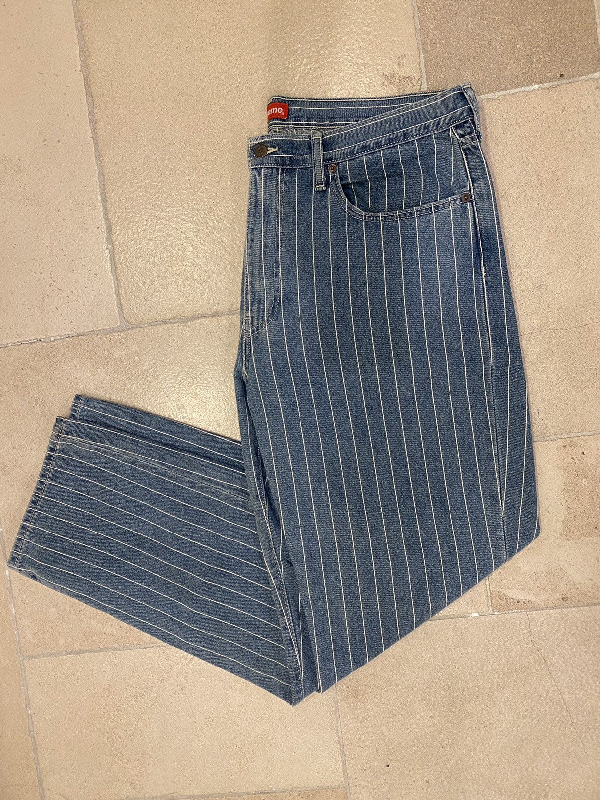 Supreme Supreme x Levis Striped Jeans | Grailed