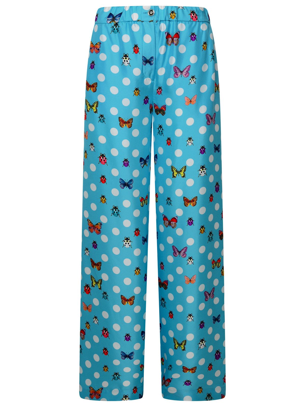 Versace VERSACE Light Blue Silk Pants | Grailed