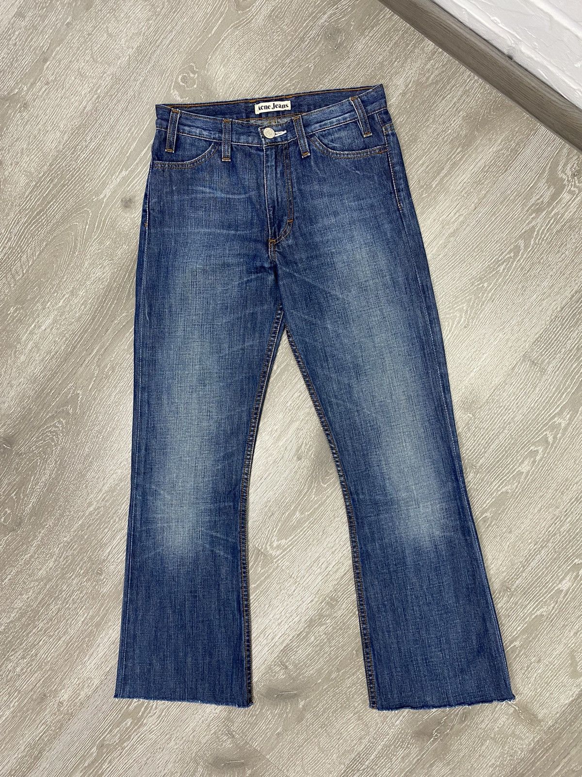 Acne Studios × Jean Vintage ACNE JEANS L.U.V/BENCH Flare Washed Blue ...