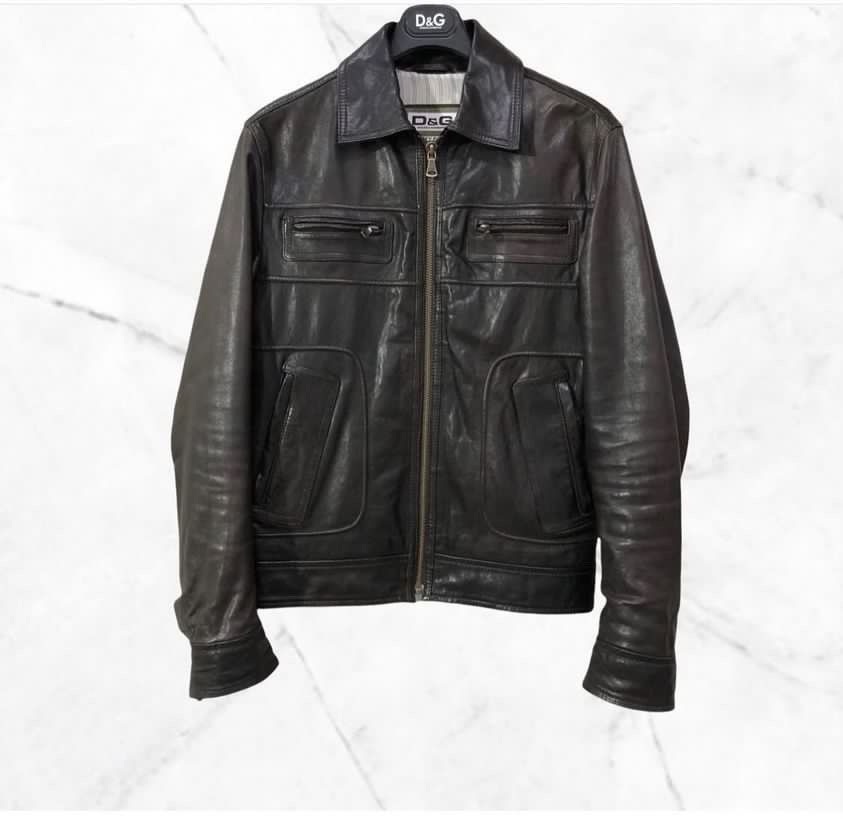Dolce & Gabbana × Vintage Vintage DOLCE&GABBANA Leather Jacket d&g ...