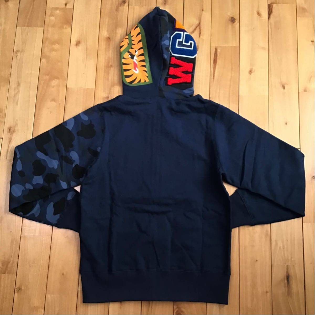 Bape BAPE Blue camo x Navy Shark full zip hoodie ape | Grailed