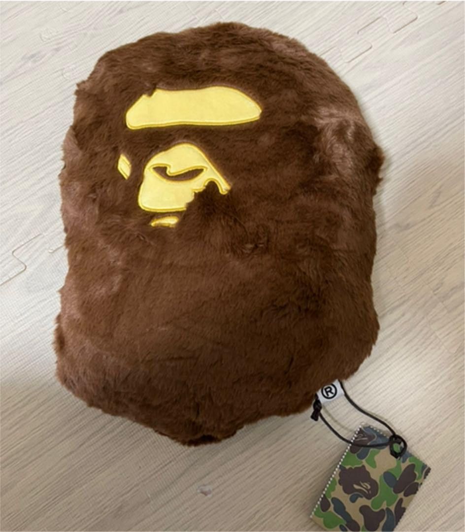 Bape A BATHING APE Bape Ape Head Cushion Brown One Size | Grailed