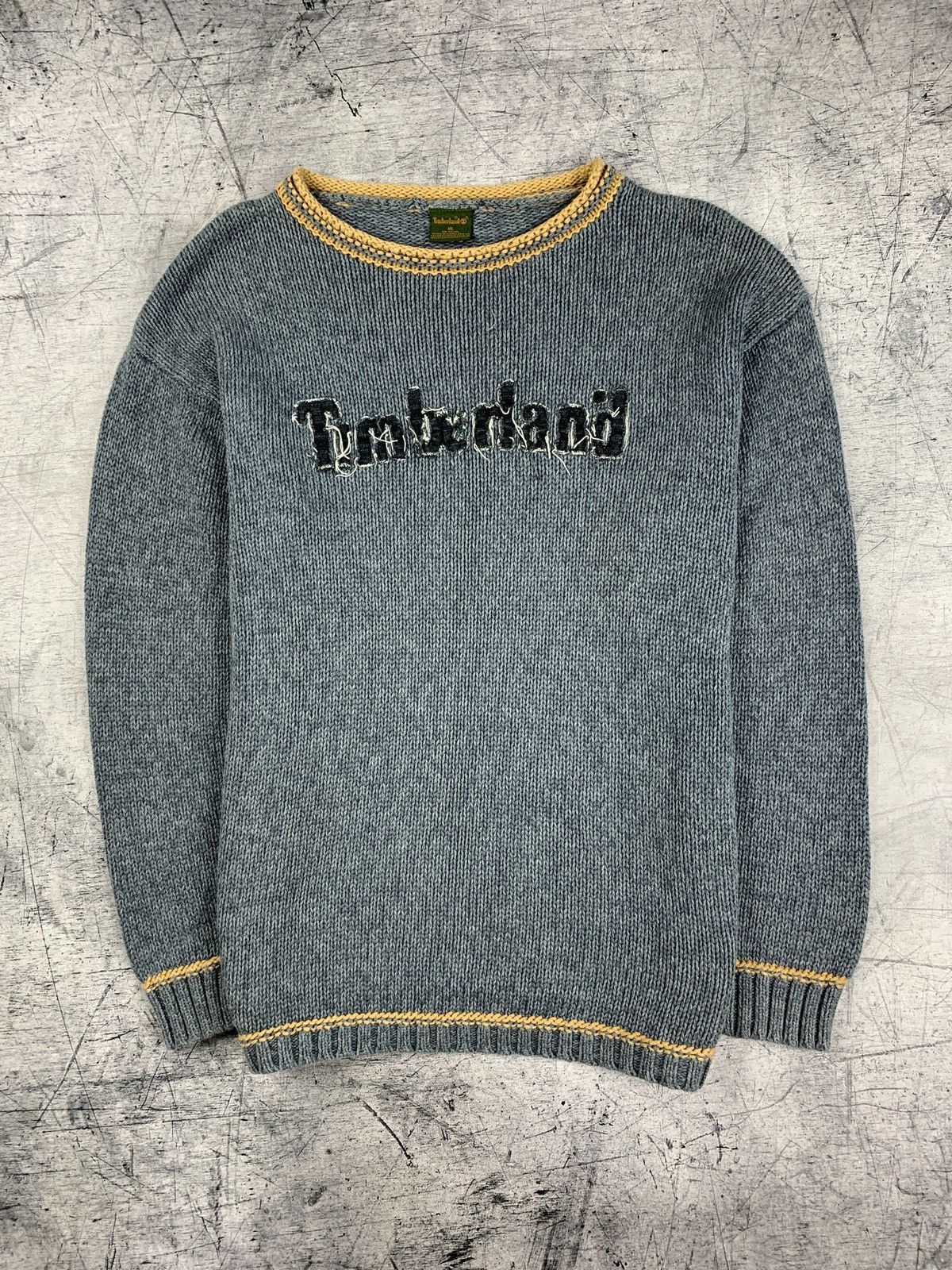 Timberland Y2K Timberland Heavy Knitted Sweater Embroidered Logo | Grailed