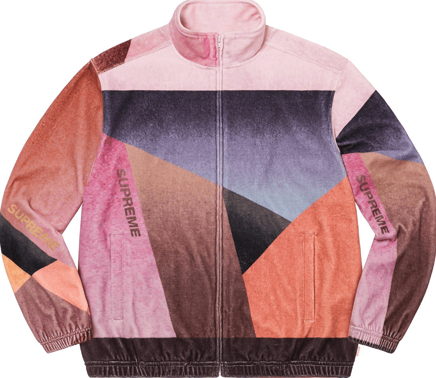 Supreme Supreme Geo Velour Track Jacket Pink | Grailed