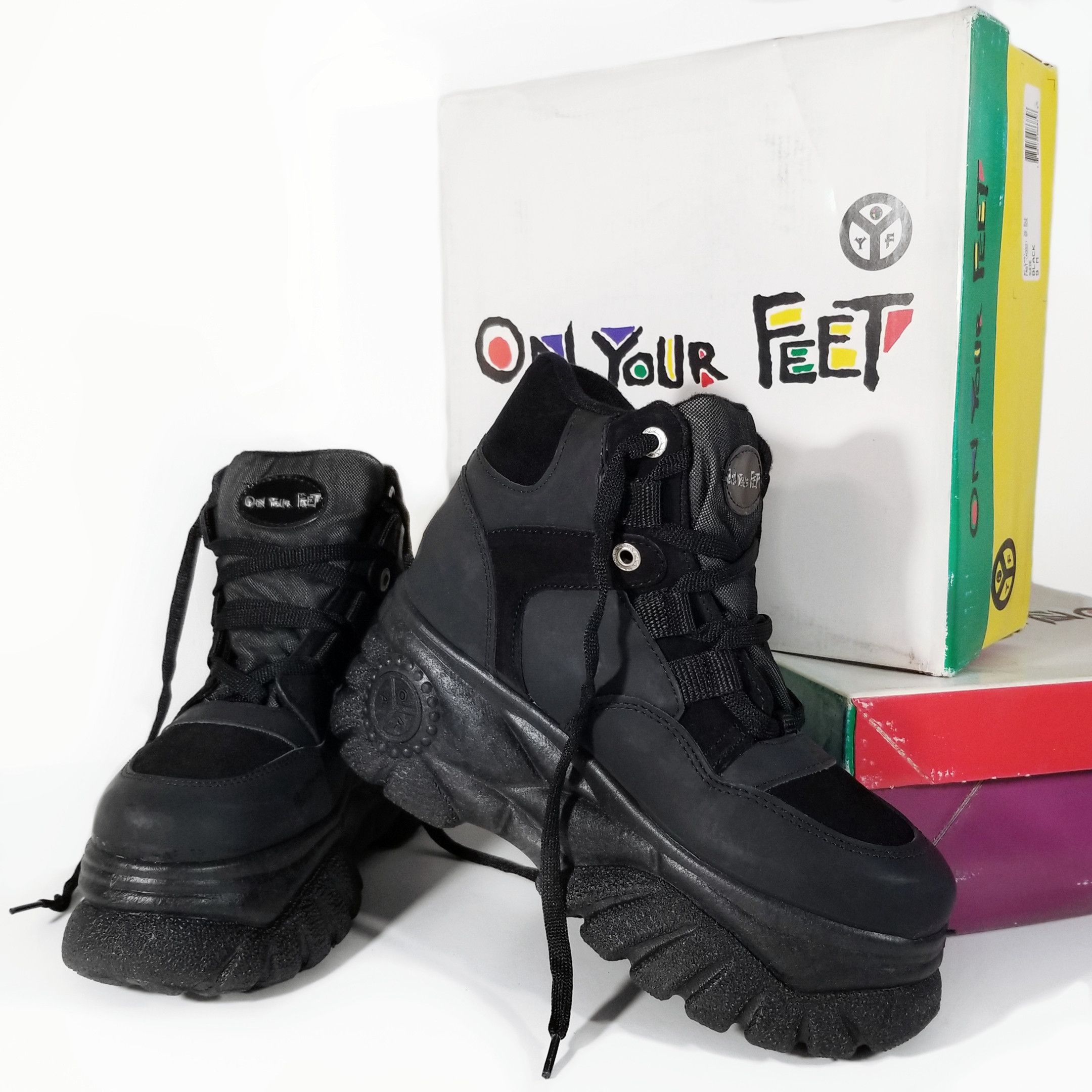 Vintage Y2k Vintage Deadstock ON YOUR FEET Chunky Platform Boots | Grailed